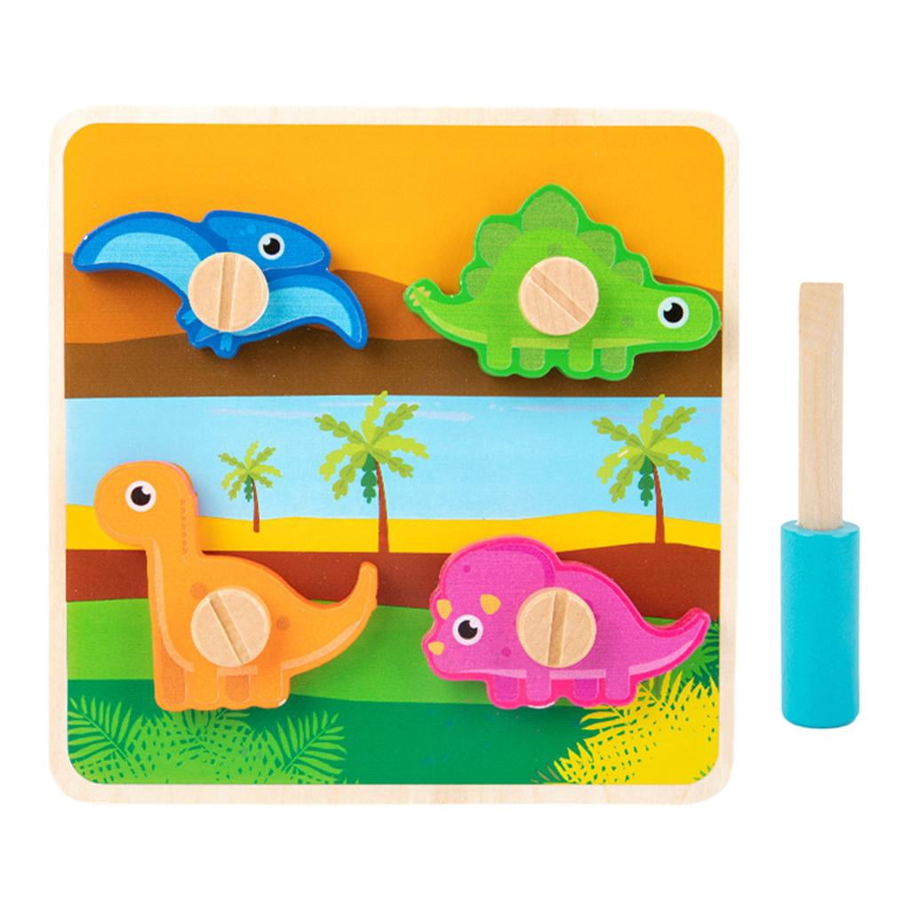 Montessori Puzzles DIY Screws Unisex Children Xmas Dinosaur - Walmart.com