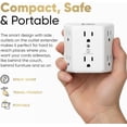 6 Outlet Wall Plug Extender 1-Pack, Sur Protector trip 900J with 3 ...