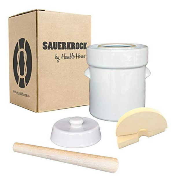 Humble House SAUERKROCK Fermentation Crock with Glazed Weights and ...