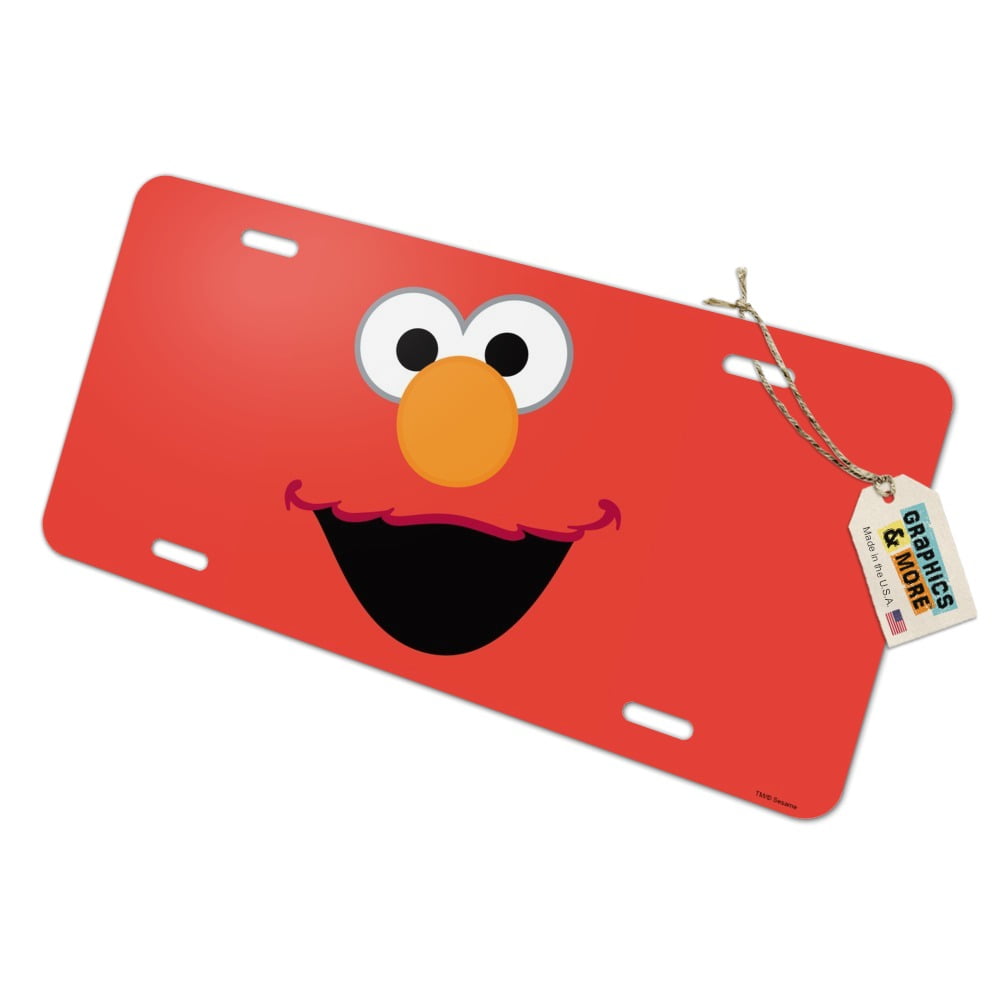 Sesame Street Elmo Face Novelty Metal Vanity Tag License Plate ...