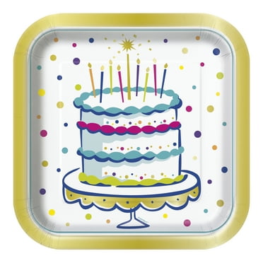 Disposable Deep Paper Plates, 11.5", Gold,10 Count, by Way To Celebrate ...