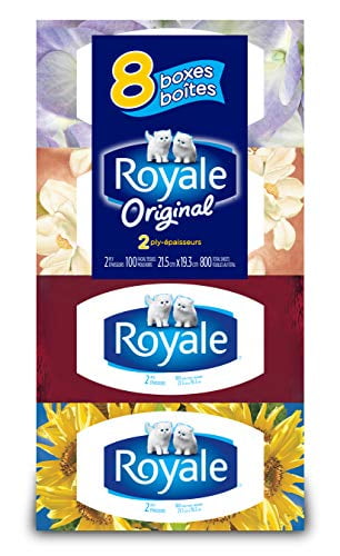 Royale Facial Tissue - Soft and Strong 2-ply - 100 Sheets Per Box - 8 ...