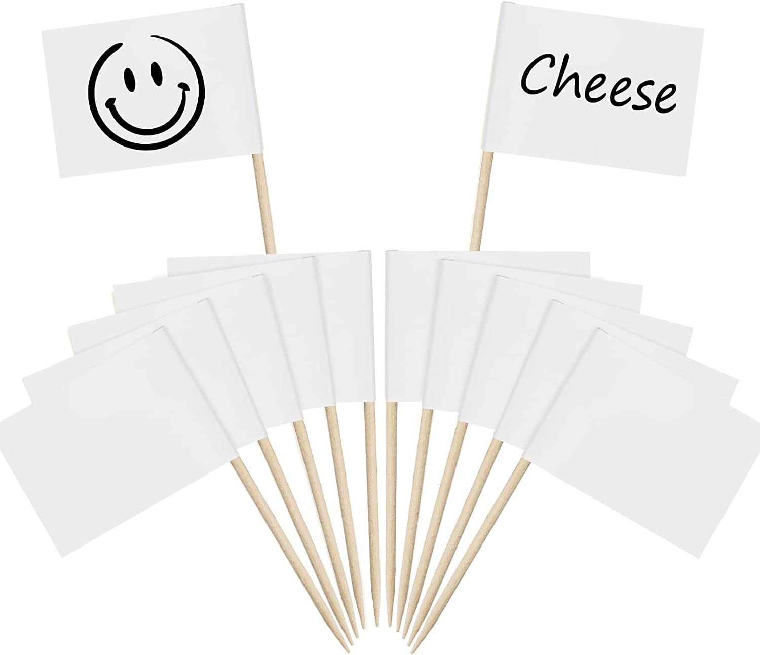 100 Pcs Blank Toothpick Food Flags for Buffets to Write On, Party Food ...