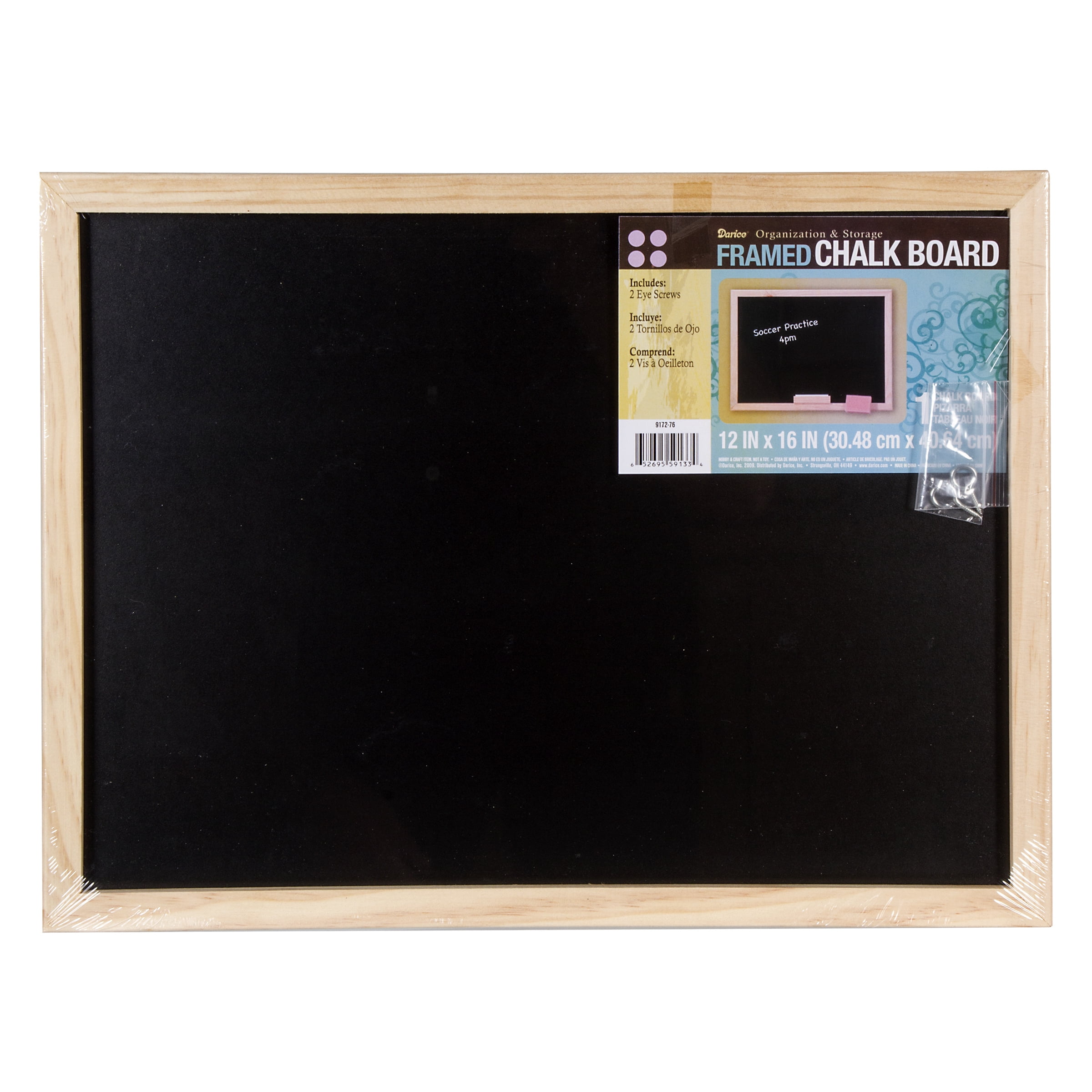 Darice Black Chalkboard with Unfinished Wood Frame - Walmart.com