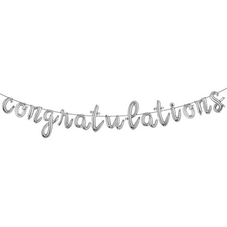 16 inch Multicolor Lowercase Congratulations Letters Banner Gold ...