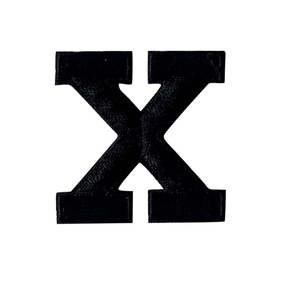 Alphabet Letter - X - Color Black - 2" Block Style - Iron On ...