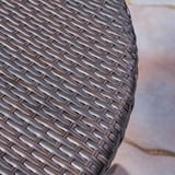 Noble House Hayden 3-Piece Outdoor Wicker/Fabric Bistro Set in ...