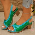 PiGOGI Women's Comfortable High Heel Fish Mouth Sandals Crisscross Toe ...