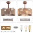 Industrial Cage Semi Flush Mount Light with Fan,18 In Ceiling Fan Light ...