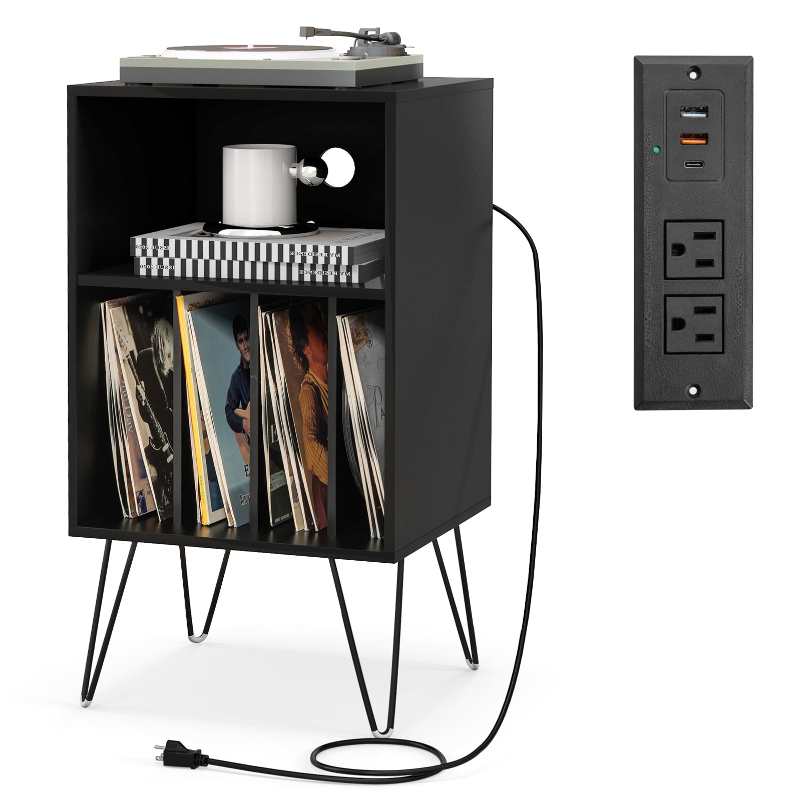 Click here for Costway 1 Pcs 3-Tier Record Player Stand With Char... prices