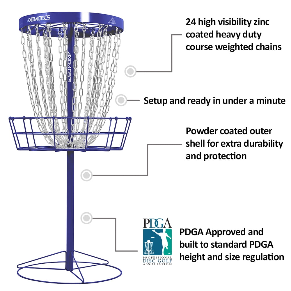 Axiom Discs Pro 24-Chain Disc Golf Basket - Royal Blue - Walmart.com
