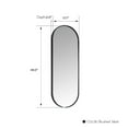 Vinnova Design Luarca 18x48 Oval Metal Wall Mirror, Brushed Black ...
