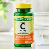 Spring Valley Vitamin C Supplement with Rose Hips Tablets, 500 mg, 100 ...