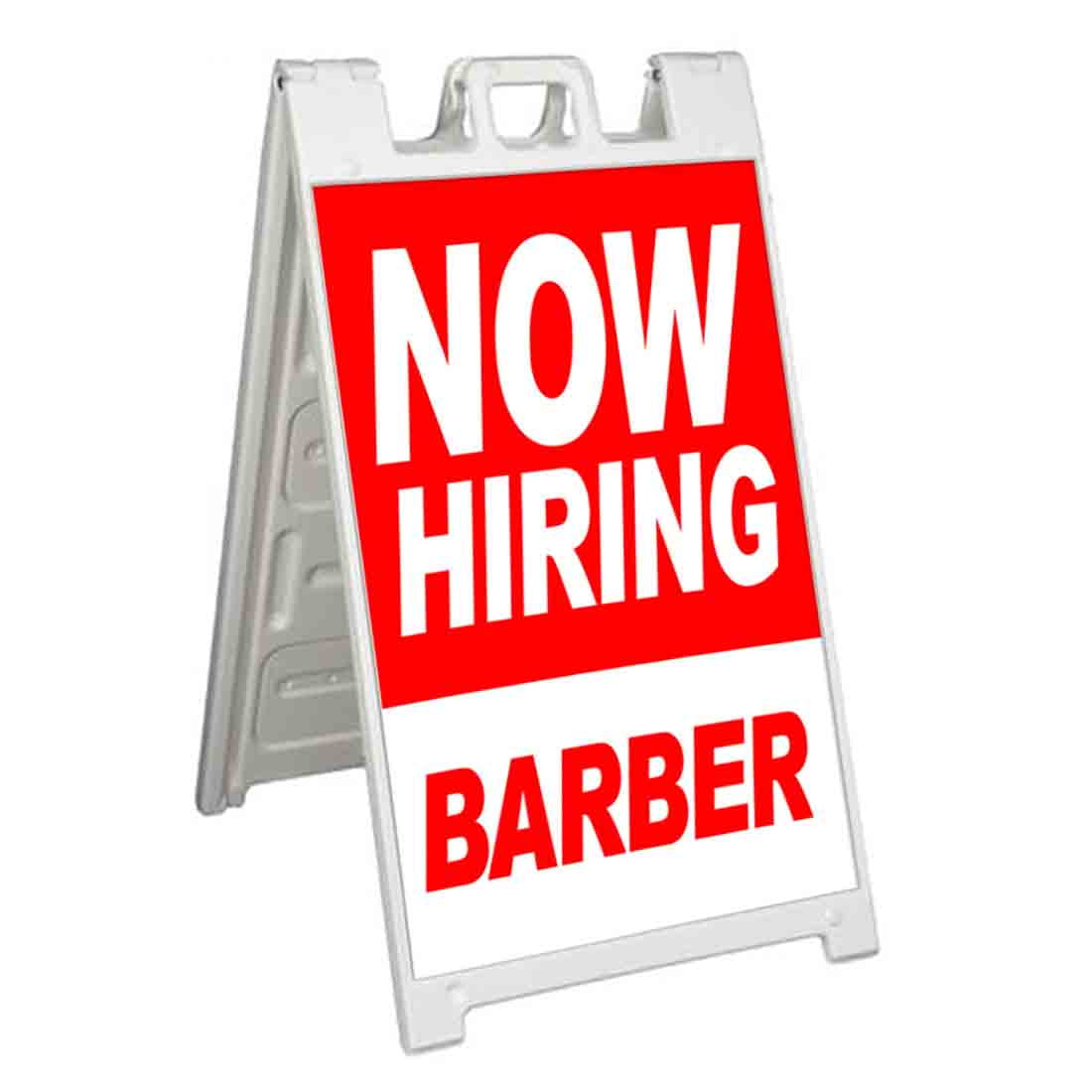 Now Hiring Barber (24" X 36") Standard A-Frame Signicade, Includes ...