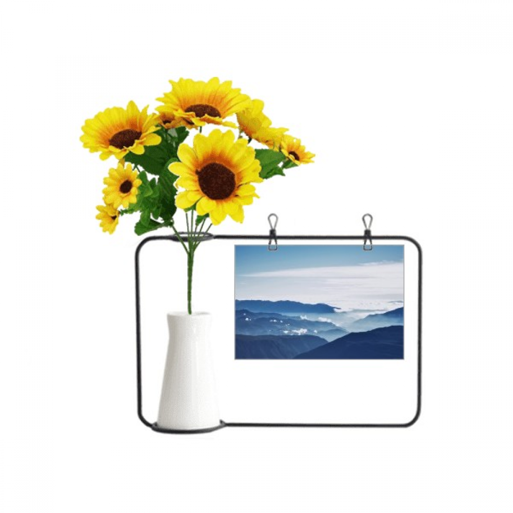 Cielo sol nubes montañas de naturaleza Tarjeta de bendición de jarrón ...