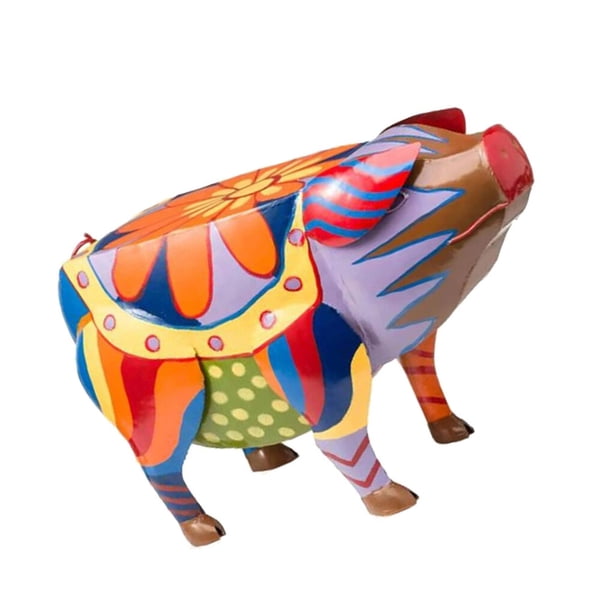Resin Pig Statue Decoration Garden Patio Piggy Figurine Modern Porket ...