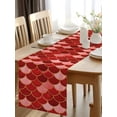 Burlap Table Runner 90 Inches Long, Nautical Ocean Fish Scale Non-Slip ...