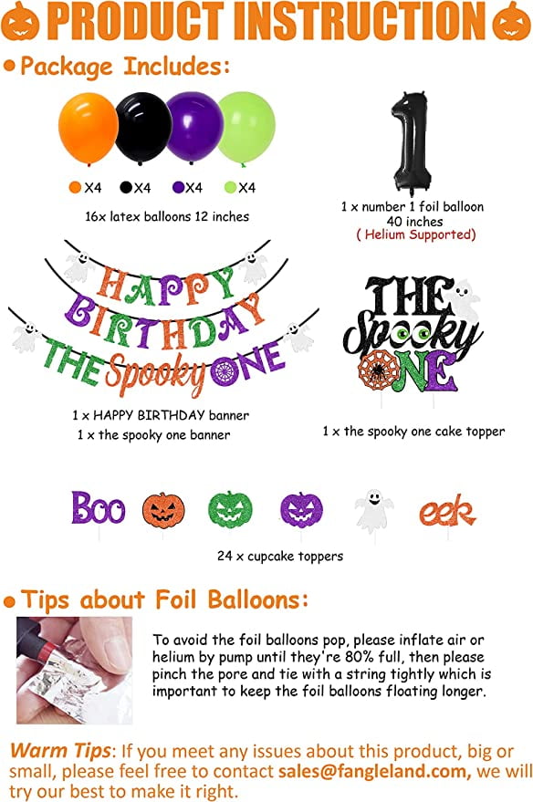 Halloween 1st Birthday Party Decorations – The Spooky One Happy ...