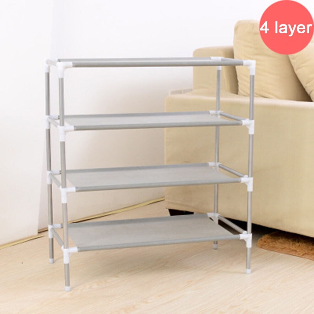 Free Standing Metal Shoe Shelf Space Saving Shoe Organizer, 4 Tier Shoe ...