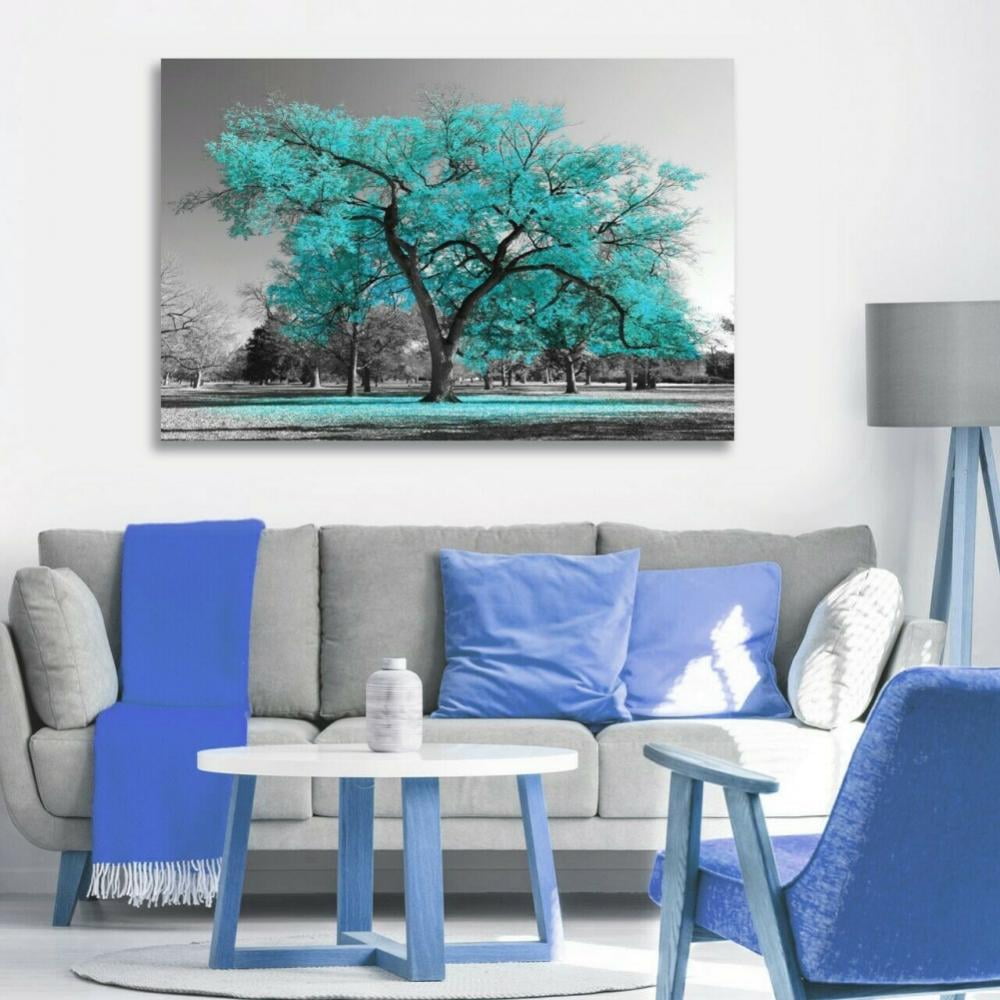Click here for Promettre Canvas Wall Art Decor  Teal Tree Landsca... prices