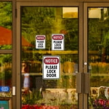 Portrait Round Plus Notice Please Lock Door Wall or Door Sign | Health ...