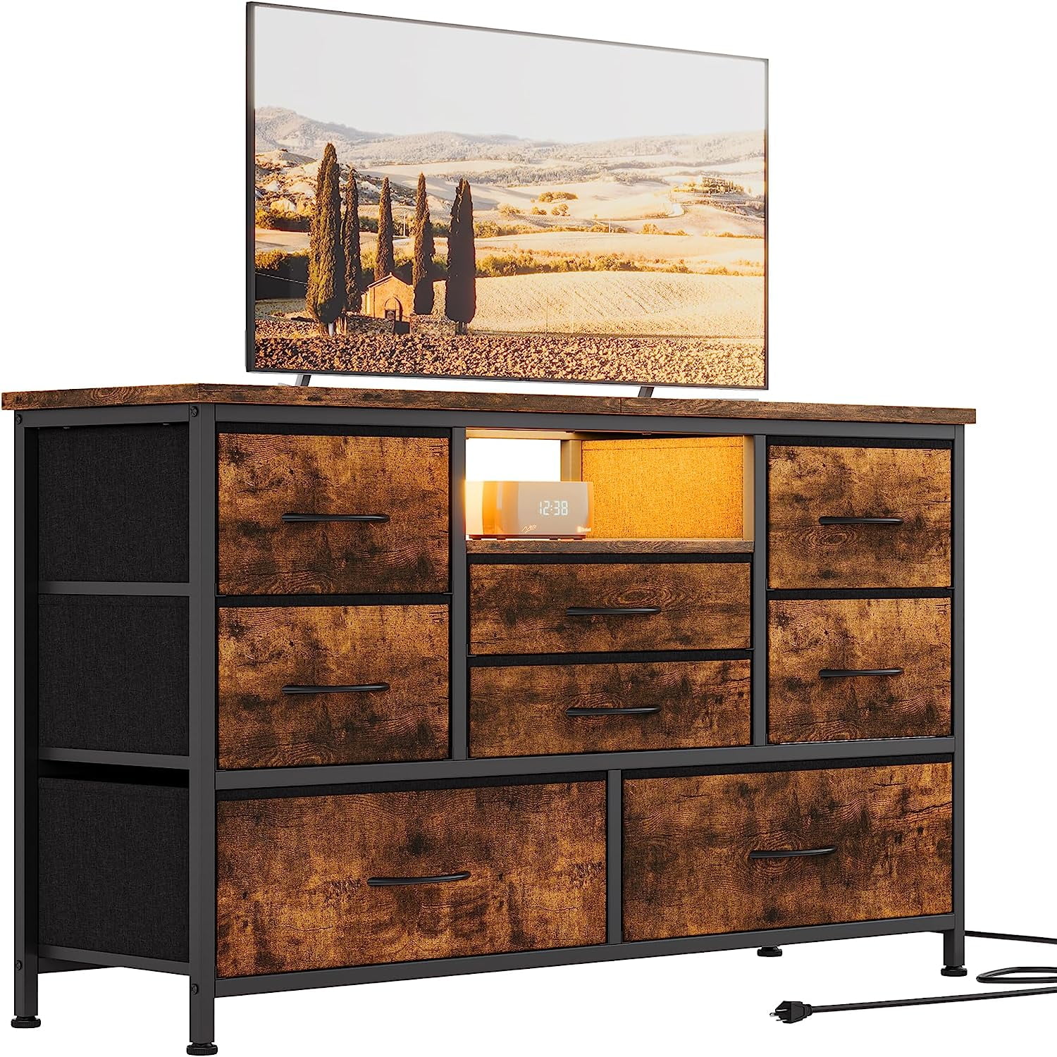 Click here for Pioneerworks 8-Drawer Led Dresser Tv Stand With Po... prices