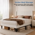 Alvantor Upholstered Bed Frame, Fabric-covered Wing-shaped Headboard ...