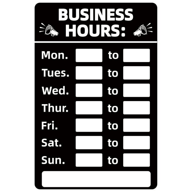Smrinog Business Hours Sign Hours of Operation Signs for Window / Door ...
