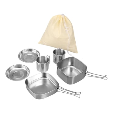 Coleman Portable Outdoor Cooking Set: 6-Piece Steel Camping Cookware ...