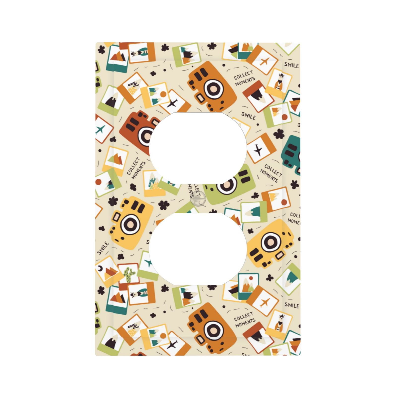 DouZhe 1-Gang Duplex Outlet Cover, Funny Travel Photo Cameras ...