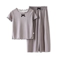 Coerni Girls Summer 2 Piece Outfit Short Sleeve Lettuce Trim Tees ...