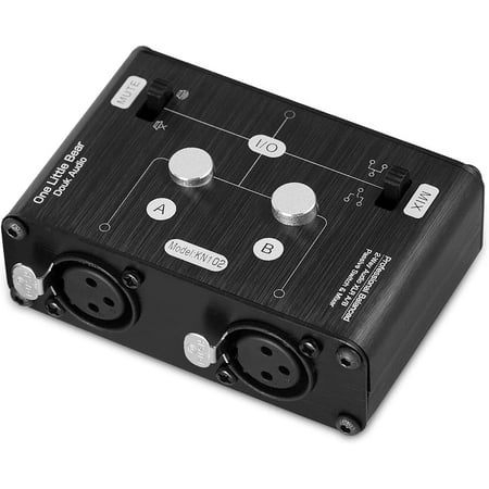 2 Way XLR Balanced Stereo Audio Switcher Passive A/B Mini Switch Box ...