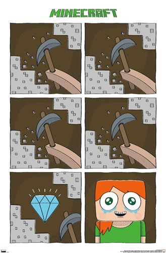 Minecraft - Simple Comic Alex Cry Wall Poster, 22.375" x 34" - Walmart.com
