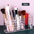 Acrylic Makeup Brush Holder with 3 Compartments – Clear Cosmetics ...