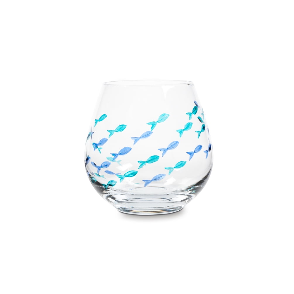 Set of 4 Cut Fish Stemless Wine Glass - Walmart.com