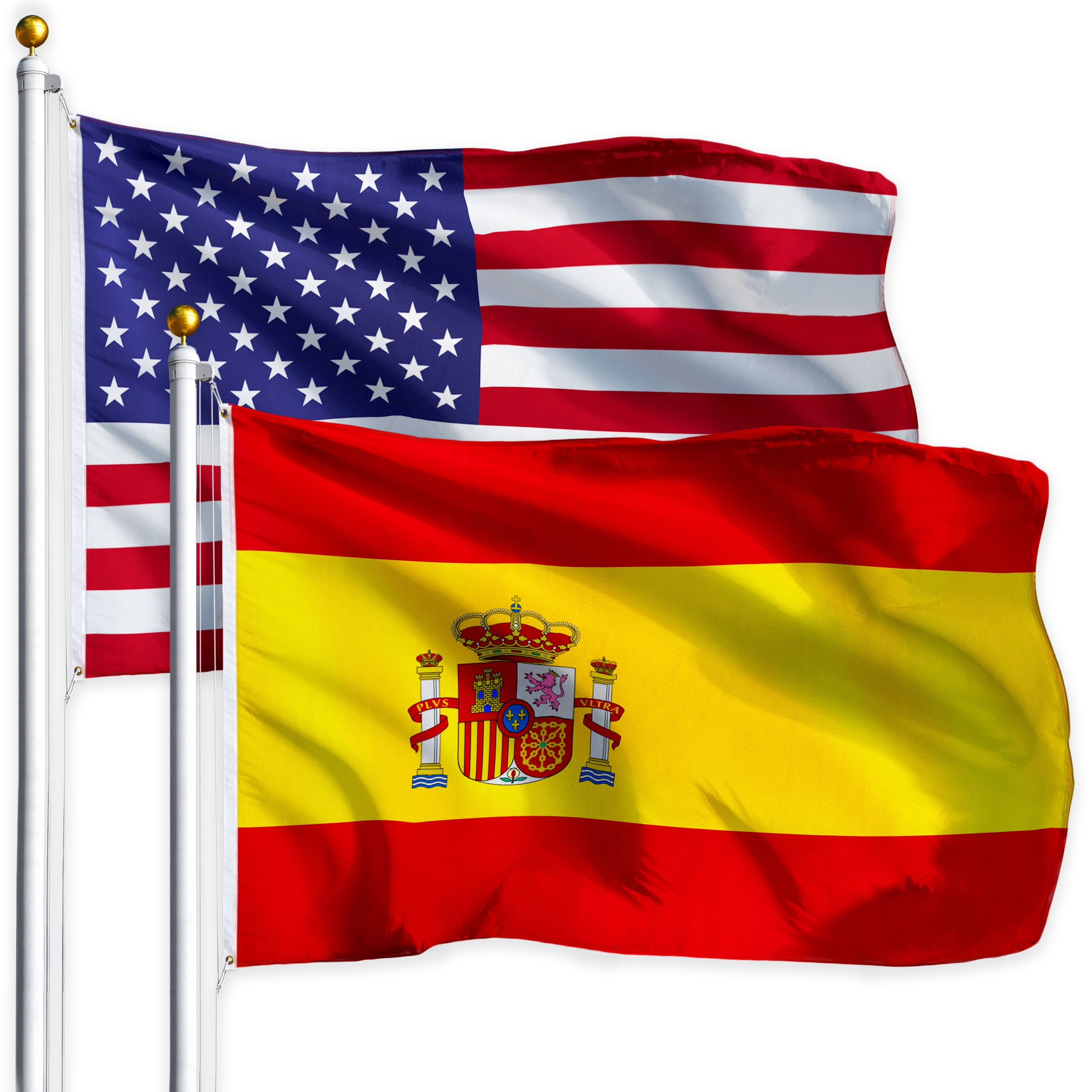 G128 - Wholesale LOT 3'x5' USA AMERICAN & 3'x5' Spanish flag the Spain ...