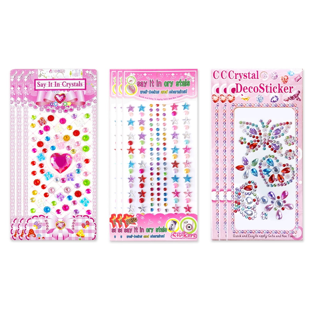 Self-Adhesive Sticker 9 Sheets, Jewels and Gems Sticker Set for ...