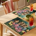Easter Rabbits Placemats Set of 8, Spring Floral Butterfly Gradient ...