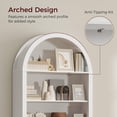 Arched 6-Tier Bookshelf with Cabinet Doors, 70.9" Tall Bookcase with ...