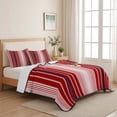 Abstract Red Gradient Stripe 3 Pieces Quilt Set,1 Quilt with 2 Shams ...