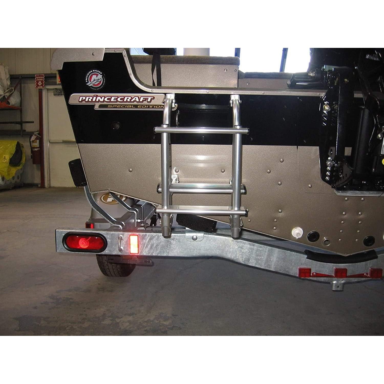 Bilot Universal Mount Aluminum 2 Step Folding Transom Boat Ladder ...