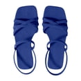 Bibifish Womens Flat Sandals Square Open Toe Crisscross Thin Strap Soft ...