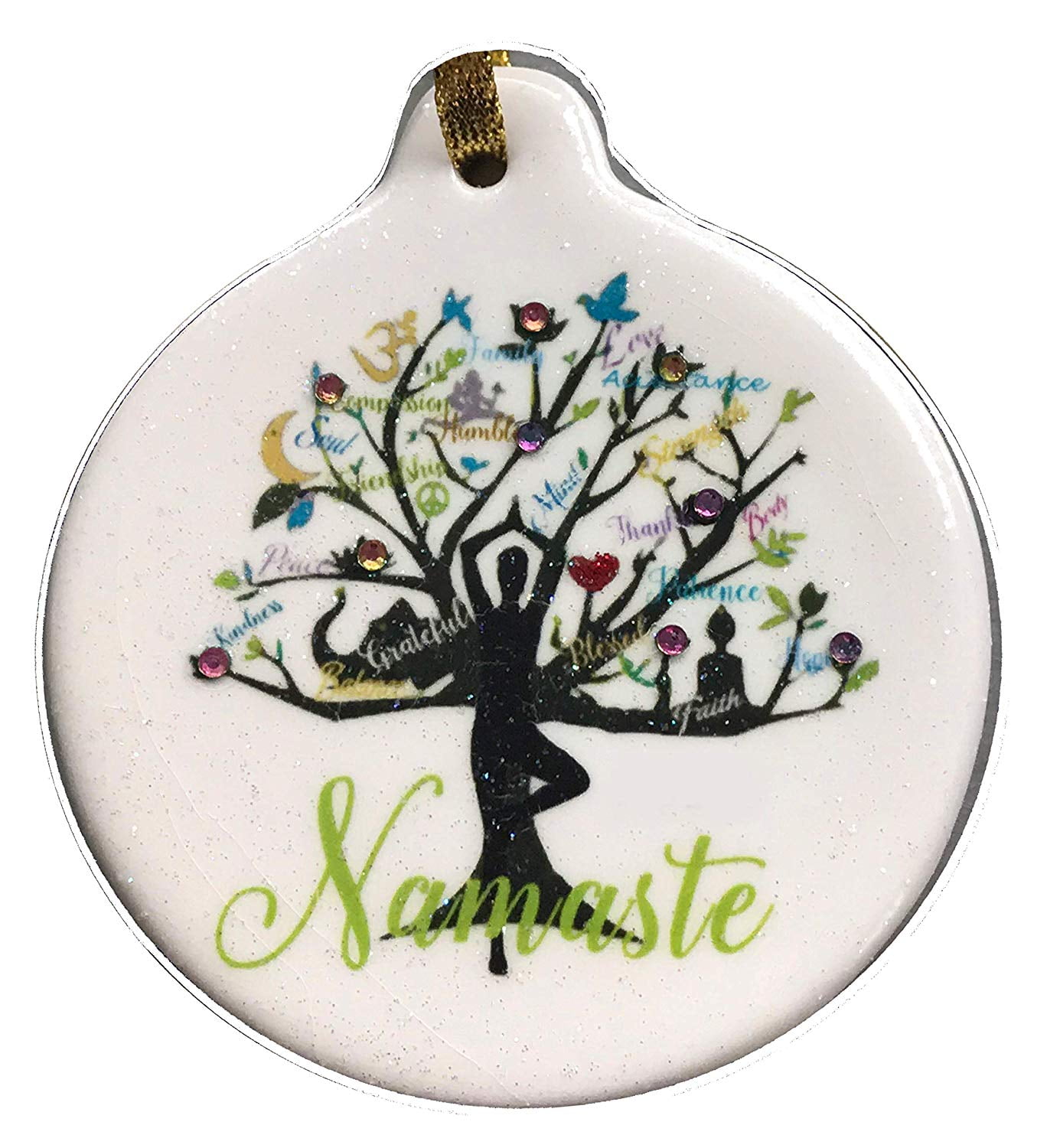 Yoga Tree Namaste porcelain gift ornament faith love peace family ...