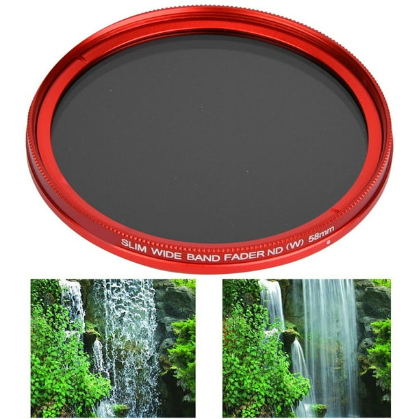 ND2-400 Filter, Adjustable Universal Optical Glass Red 58mm Filter For ...