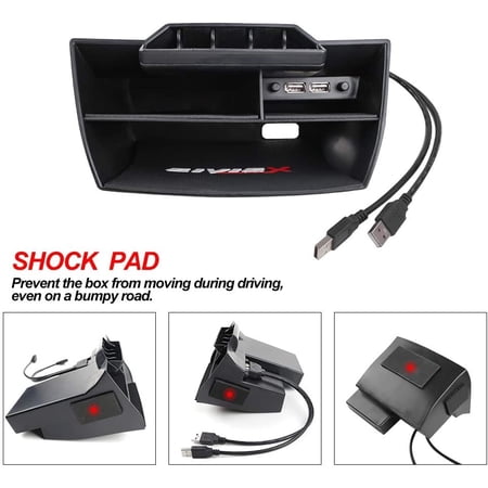 Central Console Storage Box Coins Trays Cards Case With Usb Extension ...