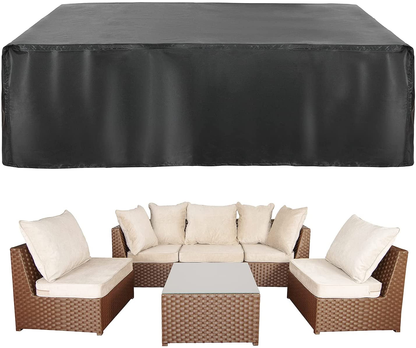 UMINEUX Outdoor Waterproof Furniture Covers, Patio Sectional Furniture ...