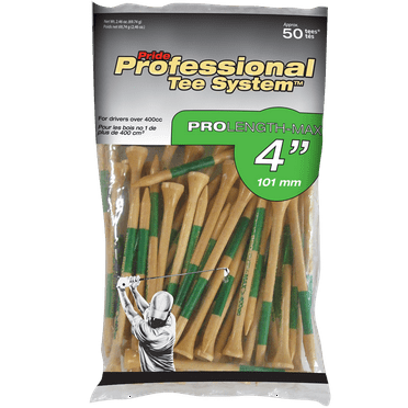 Pride Professional Tee System 1-1/2-Inch Mini Wood Golf Tee, White ...