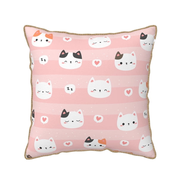 ZNDUO Cute Cats Hearts Pink Throw Pillows, Throw Pillows for Couch ...