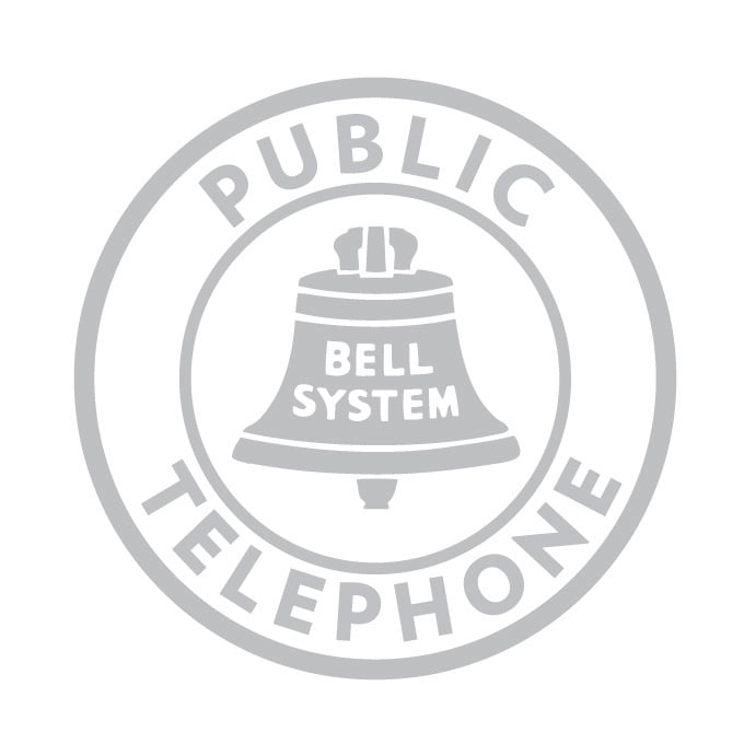 Public Telephone Bell System Vinyl Sticker - Small - Silver - Walmart.com