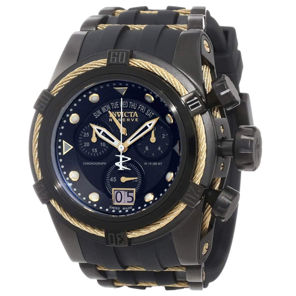 Invicta - Invicta Men's 12299 Reserve Bolt Zeus Gold Tone Cable Black ...